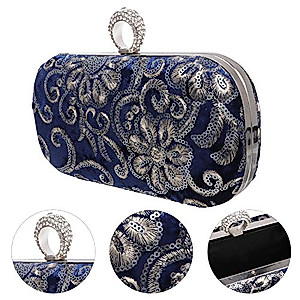 ABOOFAN Fashion Handmade Evening Clutch Bag Chic Women Party Wedding Purse Bag Gifts for Women Blue
