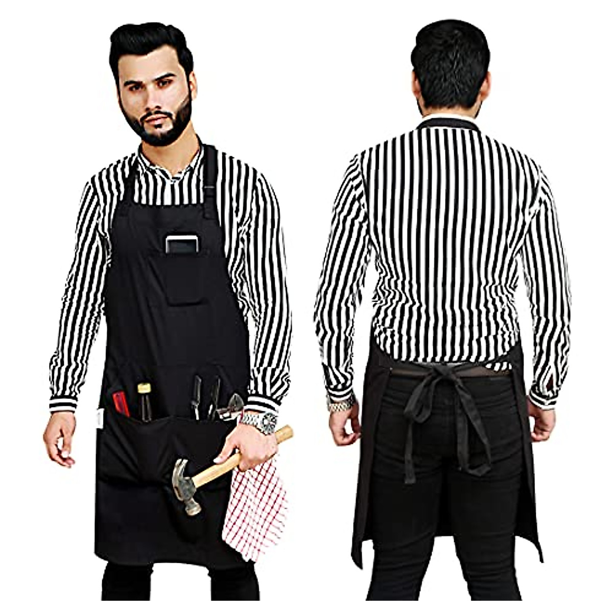 RUVANTI Professional Grade Durable Extra Large XXL Men/Women Aprons for Cooking BBQ Work Chef