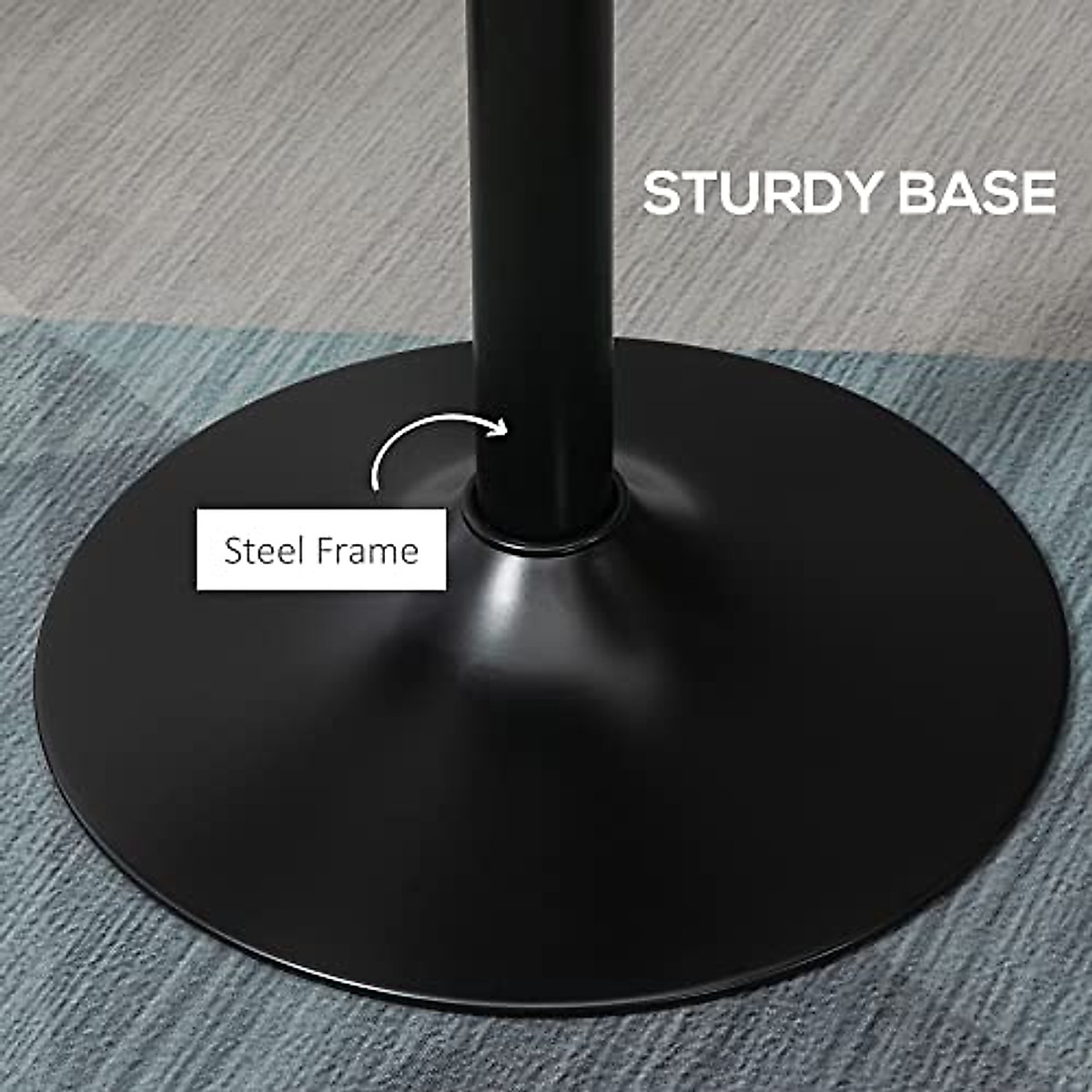 HOMCOM 42" H Bar Height Round Bar Table, Rustic Industrial Pub Table, Elm Wood Top Bistro Table with Metal Base