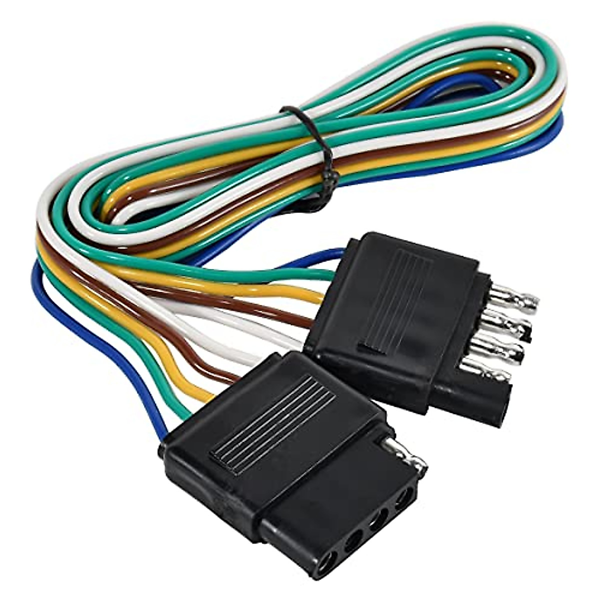 Oyviny 5 Way Flat Trailer Wire Extension 48 inch, Vehicle-Side and Trailer-Side 5-Pin Flat Wiring Harness 18 Guage Male and Female Trailer Wire Connector