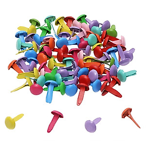 Penta Angel Mini Brads 100Pcs Assorted Colors Paper Fasteners Round Brass Metal Pastel Brads for Scrapbooking Crafts DIY Projects, 8x12mm (8x12 mm)