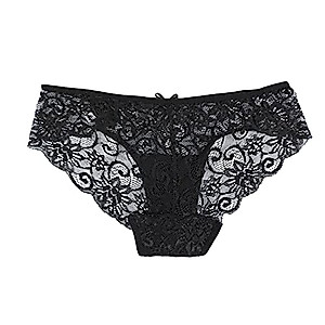 Sunm Boutique 6 Pack Womens Underwear Invisible Seamless Bikini Lace Underwear Half Back Coverage Panties Multicoloured