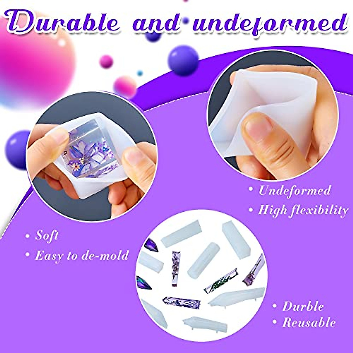 15 Pieces Crystal Resin Molds Pendulum Crystal Molds Include Pyramid Silicone Resin Mold, Round Cone Resin Mold, Sphere, Triangular Cone, Multi-Facet Gemstone Cube Resin Mold for Jewelry Making