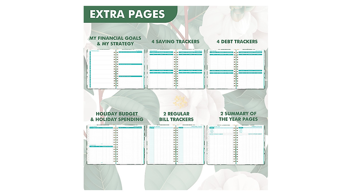 Pinchoco Green Leaves Budget Planner - Organize Finances Efficiently
