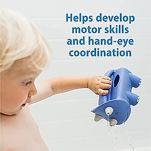Dr. Brown’s CleanUp Dino-Soft Baby Bath Spout Cover, Soft and Safe on Tub Faucet and Dinosaur Pour & Roar Watering Can Kids Toy,Certified Plastic Neutral