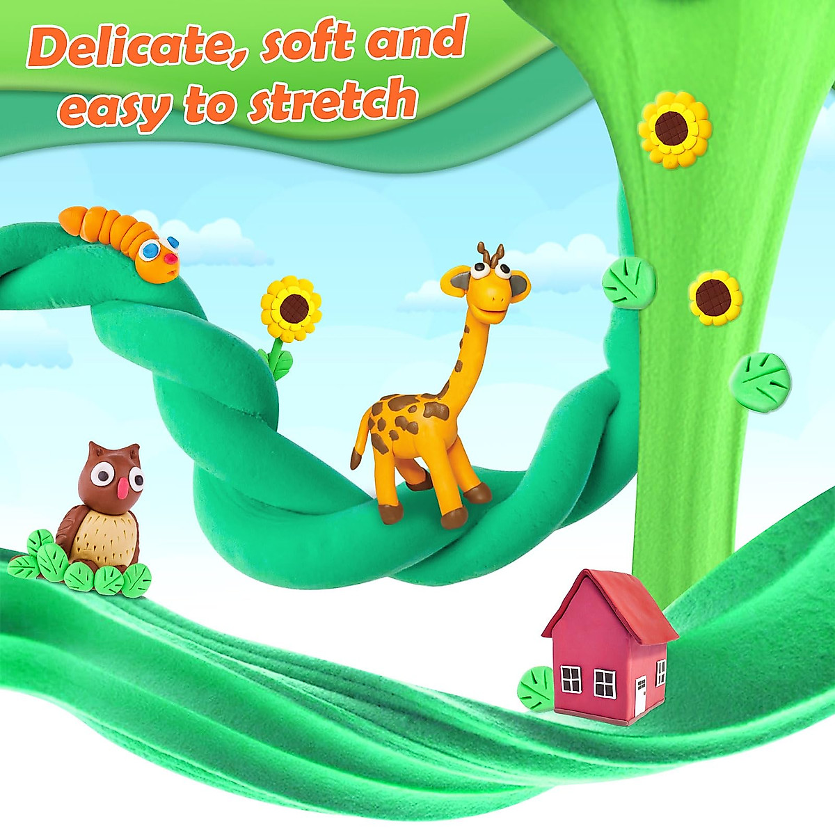 ESSENSON Air Dry Clay 100 Colors, Modeling Clay for Kids, DIY Molding Magic Clay, Gift for Kids