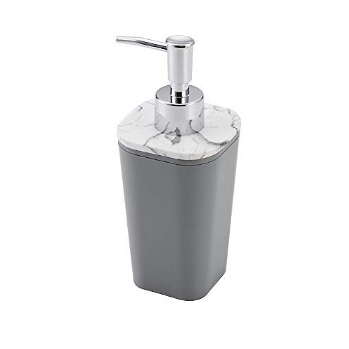 KRALIX Four Piece Bathroom Vanity Accessory Set - Includes Toothbrush Holder, Lotion Dispenser, Soap Dish and Tumbler - Grey