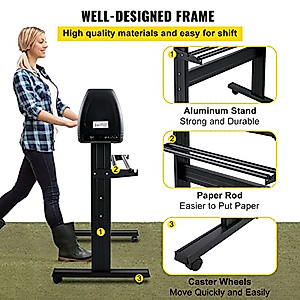 VEVOR Vinyl Cutter Machine, 34in / 870mm, LED Plotter Printer, Precise Manual Positioning, Softwares Support MAC and Windows Systems, Adjustable Force and Speed, Floor Stand for Making Sign Label