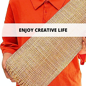 24" Width x 5 Feet Cane Webbing Sheet – Natural 24" Width Rattan Cane Webbing Roll for Caning Projects 24х60 Inch Rattan Webbing Roll Woven Open Mesh Cane for Furniture Ceiling Bed Door Chair Cabinet
