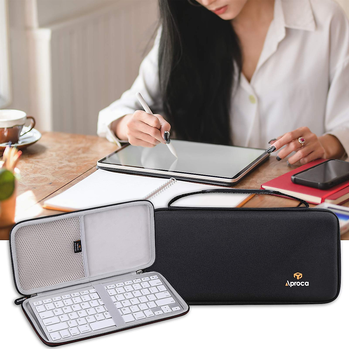 Aproca Hard Travel Storage Case, for Apple Magic Keyboard/OMOTON Ultra-Slim Bluetooth Keyboard