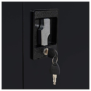 GEDELITE Metal Storage Cabinet with Wheels, Mobile Metal Cabinet, Steel Storage Cabinet with Adjustable Shelve and Locking Doors for Home and Office, Black