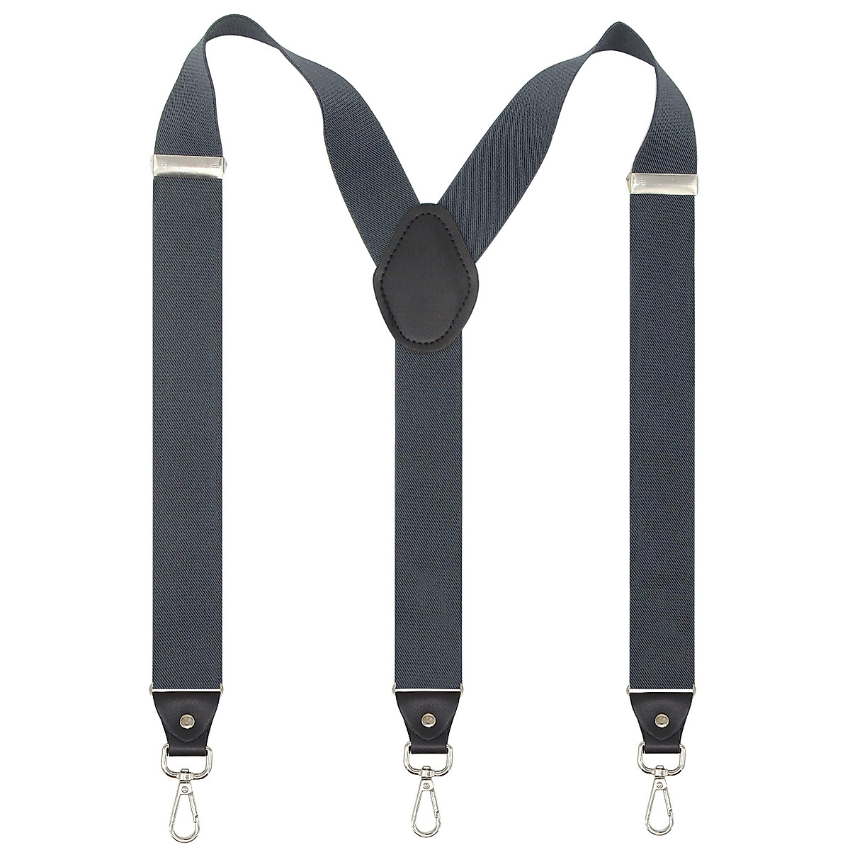 Timiot Mens Suspender with Swivel Hooks Adjustable Braces Y Shaped Elastic Comfortable Braces Strap (Dark Grey)