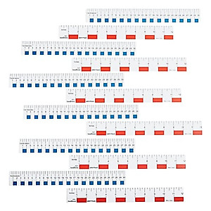 hand2mind 12 inch Flexible Safe-T Plastic Beginner Rulers, Set of 12