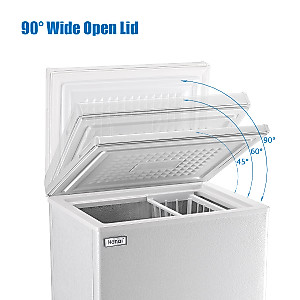 Chest Freezers Compact Mini Deep Freezer WANAI 3.5 Cu.Ft Free-standing Top Door Room Dorm Office Garage Freezer with 7 Adjustable Temp Control Removable Basket for Apartment Basement Business