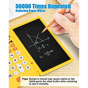 Aucanla Calculator with Notepad,12-Digit Large Display Desk Calculator,Rechargeable and Solar Basic Calculator for Office,School and Business