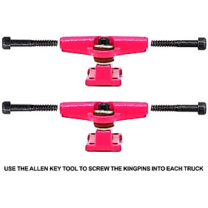 Teak Tuning Adjustable Width Fingerboard Trucks - Locking System - Allen Key Kingpin Style - Black