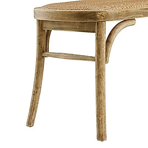 Linon Dallas Wood and Rattan Bentwood Bench in Brown