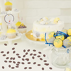 Halodete Football Confetti - Baby Shower Party Table Decorations - Gender Reveal Confetti - Welcome Baby Sport Theme Table Scatter Confetti Decorations - Brown Glitter, 120pcs