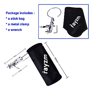 Rayzm Drum Stick Bag Holder, Nylon Mallet/Brush/Beater Stick Holder with Aluminum Clamp for Drum Kit & Music Stand (1.5-3cm Diameter Pole), UP to 12 Pairs of Sticks