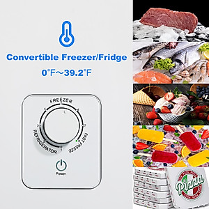 Techomey Chest Freezer 17.7 Cu.Ft. Deep Freezer, Large Freezer with Adjustable Thermostat Control & 4 Removable Wire Basket, Top Open Door, 4 Universal Wheels, Safety Lock, White