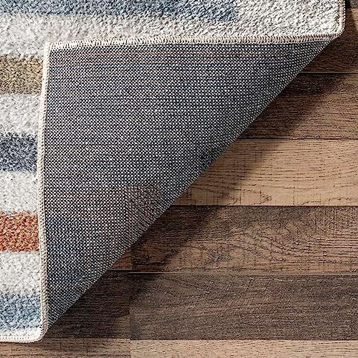 nuLOOM ROS Striped Columns Machine Washable Accent Rug, 3x5, Beige