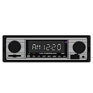 Classic Bluetooth Car Stereo, Car MP3 Smart Player Vehicle Stereo, MP3 FM Auto Car Radio Stereo, Hands-Free Calling Dual Knob Audio Car Multimedia Player, Support FM/USB/SD/AUX