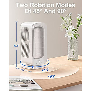 SWEETFULL Desk Fan,10000mAh Battery Operated Tower Fan Portable Fan Small Personal Table Fan, Oscillating Fan,5 Speed Rechargeable Battery Cooling Electric Fan for Bedroom Office Outdoor Indoor