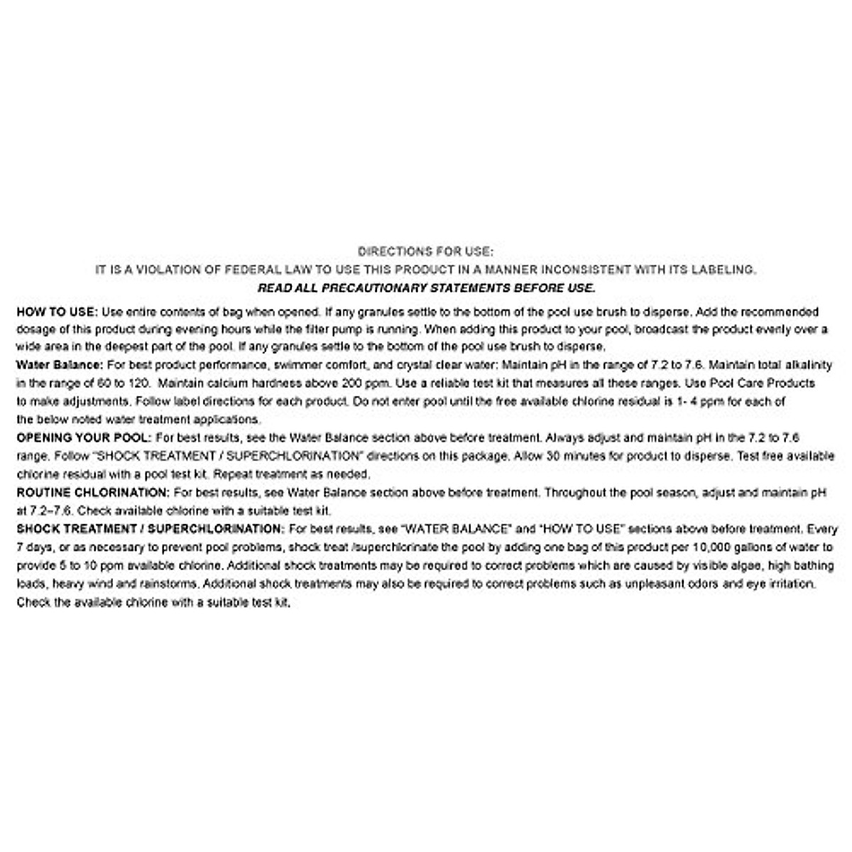 DryTec 1-1901-24 Calcium Hypochlorite Chlorine Shock Treatment for Swimming Pools, 1-Pound, 24-Pack