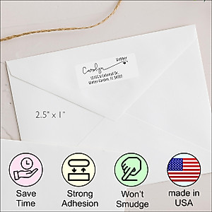 PrettySweetParty White Return Address Labels - Personalized Stickers for Envelopes and Mail, 250 Adhesive Peel and Stick Labels (Heart Graphic)