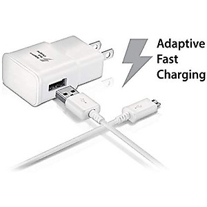 Samsung Galaxy Tab E 8.0 Tablet Adaptive Fast Charger Micro USB 2.0 Cable Kit! True Digital Adaptive Fast Charging uses Dual voltages for up to 50% Faster Charging!