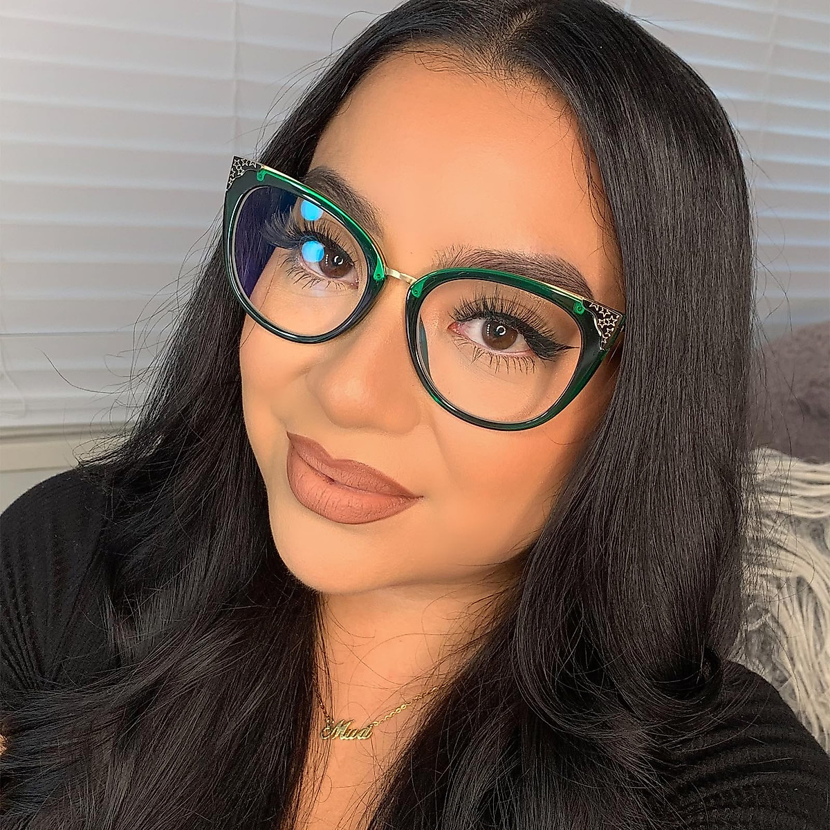 Zeelool Retro Oversized Blue Light Blocking Cat Eye Glasses for Women Dalton OP01934-02 Green