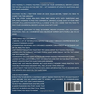 CDL Study Guide 2024-2025: Exam Prep Book with 2425+ Questions and Explained Answers to Pass the Commercial Driver’s License Exam on your First Attempt (Full Length Exams for All Classes) 2nd Edition