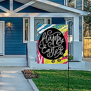 My Little Nest Seasonal Garden Flag Creative Happy Easter Egg Double Sided Vertical Garden Flags for Home Yard Holiday Flag Outdoor Decoration Farmhouse Banner 12"x18"