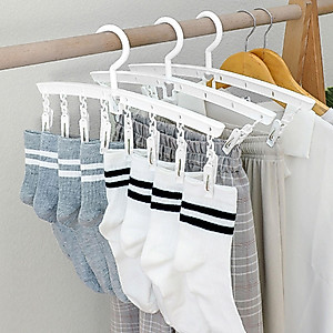 Clip & Drip Hangers, 3 Clothes Drying Hanger with Clips, Rotating Bra-Hanger-Space-Saving for Closet, Underwear and Socks Drying Rack Clip Set for Drying Socks, Towels, Underwear, Diapers