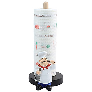 MASSJOY Chef Style Paper Towel Holder, Resin Crafts Display for Kitchen Cafe Western Restaurant Cake Shop Dessert Shop.