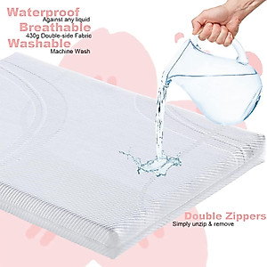 Ustenroya White Pack n Play Mattress 3" Thick Crib Mattress Pad Fit 38 x 26 Play Pen, Lightweight Mini Mattress Nap Mat, Portable Baby Travel Mattresses with Removable, Washable, Mattress Cover