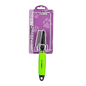 CONAIRPROPET Pet brush for Flea and Tick Removal, 1/2" Stainless Steel Comb with Memory Grip Handle