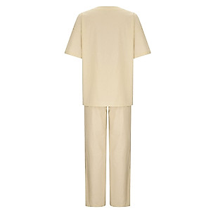 WKSCLPAI Women Linen Pants Sets Outfits, Two Piece Set For Women Matching Linen Sets Sleeveless Tank Top And Wide Leg Pants Cute Summer Clothes Beach Outfits - Womens Sets 2 Piece Outfits Summer