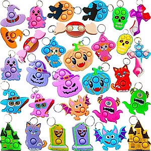 30 Packs Bulk Halloween Spider Ghost Fidget Mini Pop for Kids Party Favors and Classroom Students Gifts