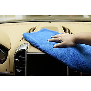 CARCAREZ Microfiber Cleaning Cloths Strong Absorption with Fine Workmanship, Non-Abrasive Microfiber Towels for Home, Cleaning Rags for Cars, 16'' x 16'', 12-Pack