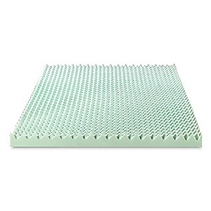 Best Price Mattress 4 Inch Egg Crate Memory Foam Mattress Topper with Calming Aloe Infusion, CertiPUR-US Certified, Full, Green