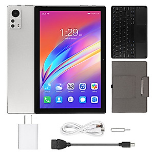 2 in 1 Tablet, 10.1 Inch 8 Core CPU HD Tablet with Keyboard, 8GB 256GB 5G WiFi 4G Calling FHD Tablet for Office, Gaming, Business, School (US Plug)
