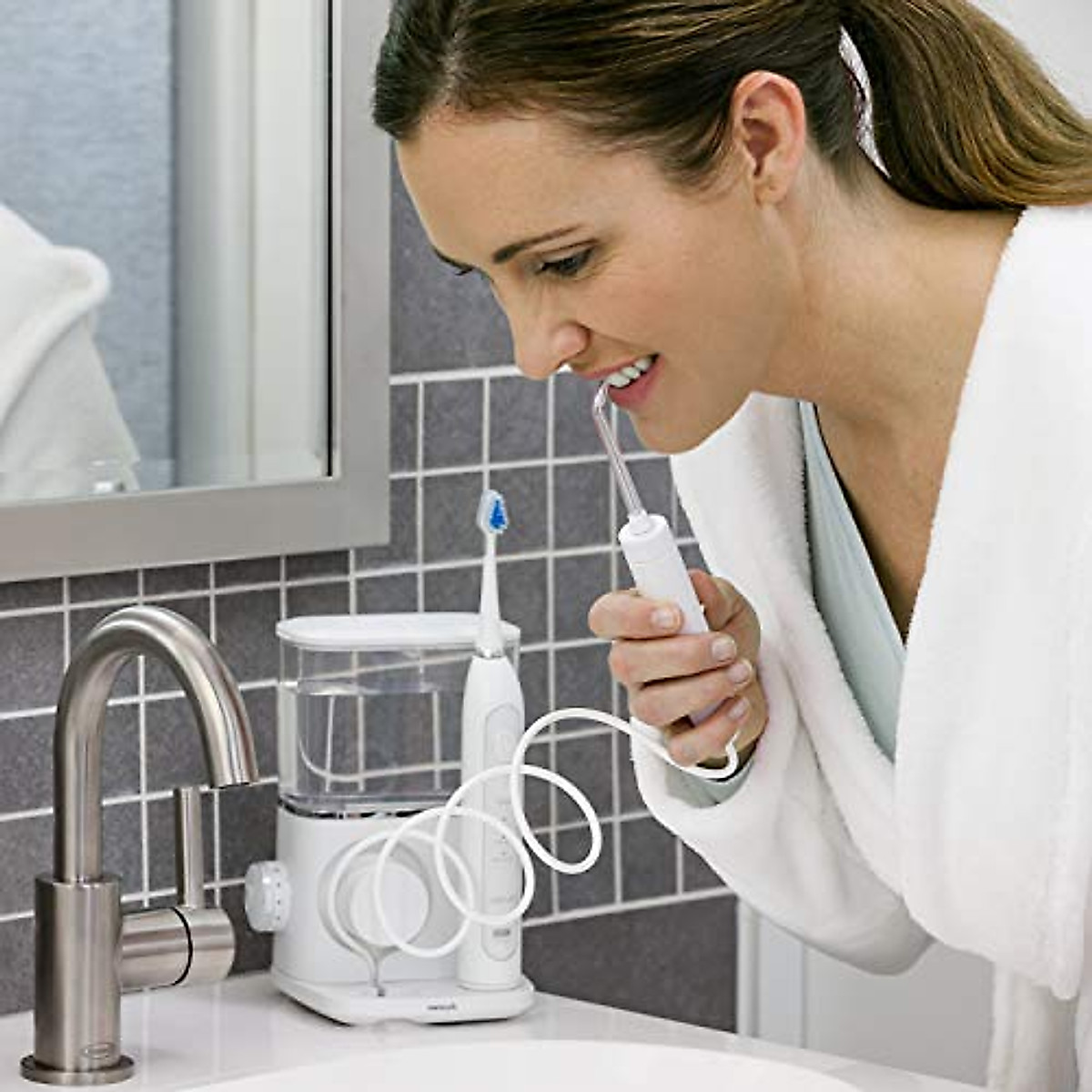 Waterpik Complete Care 9.0 Sonic Electric Toothbrush with Water Flosser, CC-01 White, 11 Piece Set