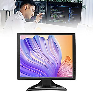 17 Inch LED Monitor with VGA, AV, BNC, DC, USB, HD Multimedia Interface, 1280x1024 Portable Computer Monitor with Dual Speakers and Remote Control for Family Entertainment