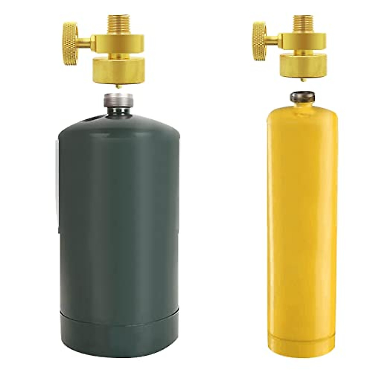 MCAMPAS Disposable Adjustable Pressure Propane Gas Regulator Valve,1LB Tank Connection Needle Valve x 1/4" NPT Male (Tapped M8 Female) Adapter Fitting