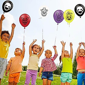 Five Nights Party Supplies, 40pcs Five Night Theme Birthday Party Latex Balloons Party Favors, Five Nights Party Decorations