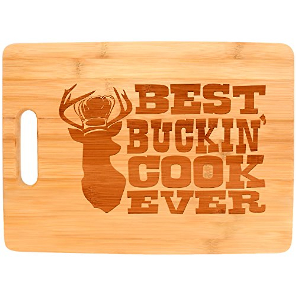 Best Buckin' Cook Ever Funny Country Kitchen Décor Hunting Big Rectangle Bamboo Cutting Board Bamboo