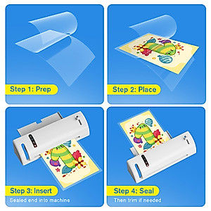 KTRIO Thermal Laminating Sheets, Hold 4 x 6 inch Photo Laminating Pouches, 5 Mil Clear Lamination Paper Protection 4.3 x 6.25 inch, Round Corner, 100 Pack