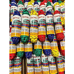 SunnyFence 3/8”, 200ft / 61m, (4 Packs X 3/8” X 50ft) Diamond Braided Polypropylene Premium Rope/Ropes Heavy Duty Rope with Red/Yellow/Blue/Green