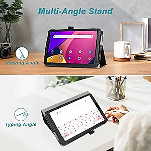 DMLuna Case for TCL Tab 8 LE 8" Tablet (Model: 9137W) 2023 Release, (Not Fit TCL Tab 8 Model: 9038S), Folio Premium PU Leather Stand Cover with Hand Strap/Card Slot, Black